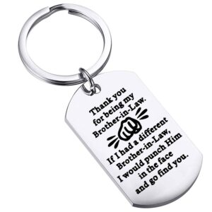 bekech brother-in-law gifts brother keychain thank you for being my brother-in-law keychain wedding gift jewelry brother of the bride gift from sister-in-law(silver)