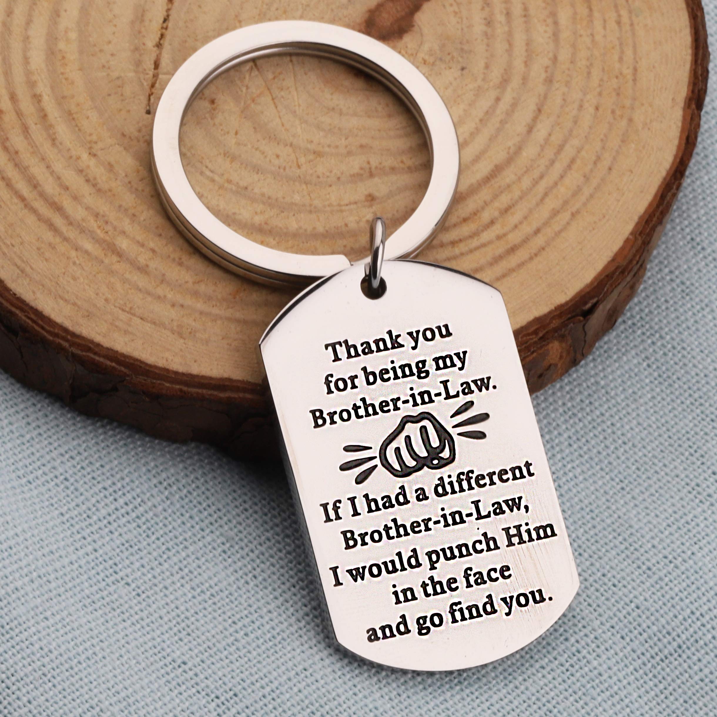 BEKECH Brother-in-Law Gifts Brother Keychain Thank You For Being My Brother-in-law Keychain Wedding Gift Jewelry Brother of The Bride Gift from Sister-in-Law(silver)