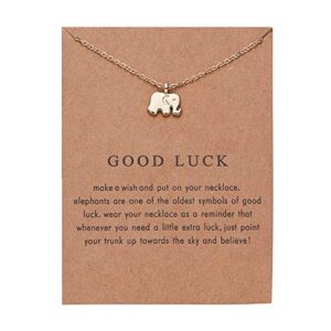 sisadodo good luck elephant necklace for women, best friend necklaces bff friendship necklace with message card birthday christmas valentines day gifts