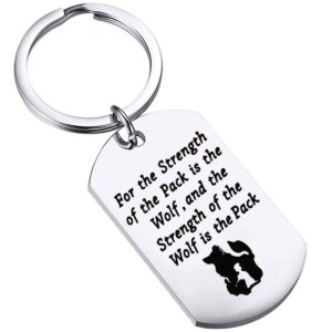 bekech the book inspired gift wolf quote keychain for the strength of the the wolf keychain inspirational community gift for coworker colleague friends (silver)