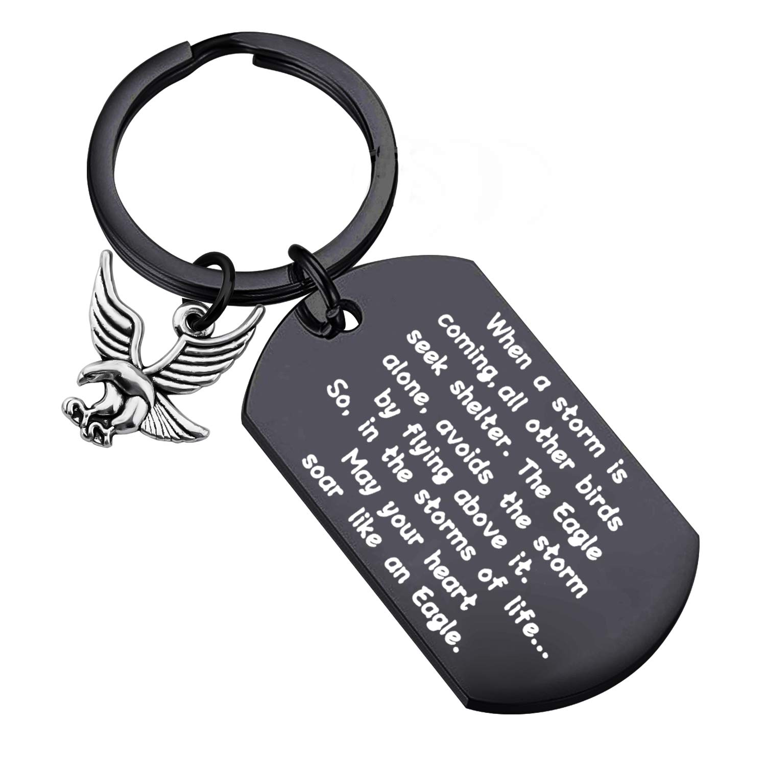 FUSTMW Eagle Gift for Scouts Keychain Scouts Leader Gift Court of Honor Gift(Black)