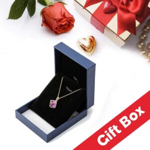 EVEVIC Color Changing Cubic Austrian Crystal Pendant Necklaces for Women 14K Gold Plated Hypoallergenic Jewelry (Aurora Borealis)