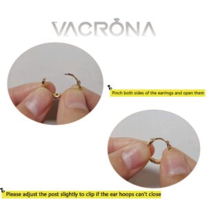 VACRONA Gold Hoop Earrings Huggie Earrings for Women 14k Gold Plated Small Hoops Green Snake Shell Beaded Earrings Hypoallergenic Jewelry Gift