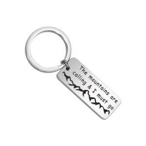 anlive mountain hiking keychain the mountains are calling & i must go keychain traveling gift (mountains keychain)