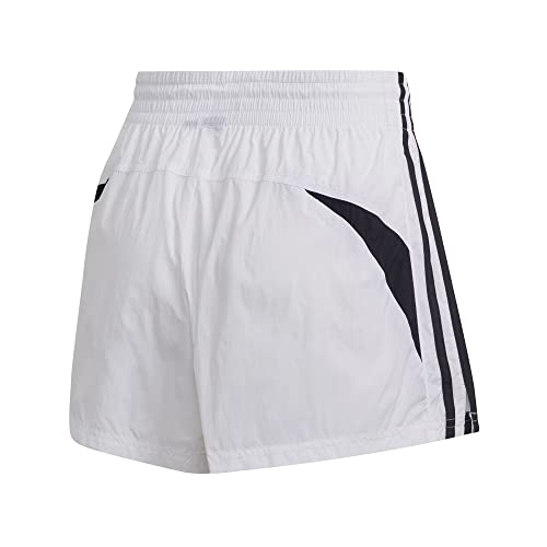 adidas,Womens,Colorblocked 3-Stripes AAC Shorts,White,Medium