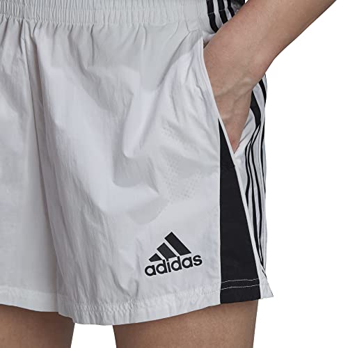 adidas,Womens,Colorblocked 3-Stripes AAC Shorts,White,Medium