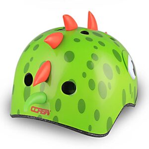 Kids Bike Helmet,Lovely Green Dinosaur Kids Helmet Ages 2-5 Years Old Boys Girls Sports Helmet for Balance car, trikes, Scooters, Bike and Other Outdoor Sports