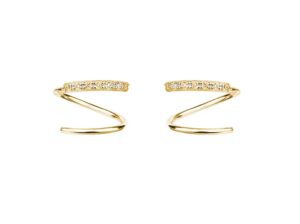 reffeer 925 sterling silver cz crawler earrings wrap cuff earrings for women teen (yellow)