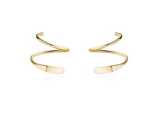 reffeer 925 sterling silver minimalist crawler earrings wrap cuff earrings for women teen (yellow)