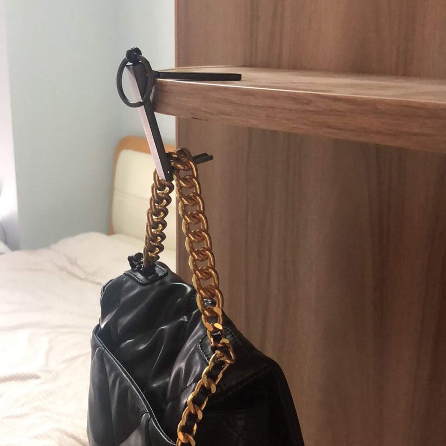 Purse Handbag Hook Hanger Holder for Table Desk，2-in-1 Purse Hook for Table & Phone Stand，Women's Handbag Storage Foldable Table Hook