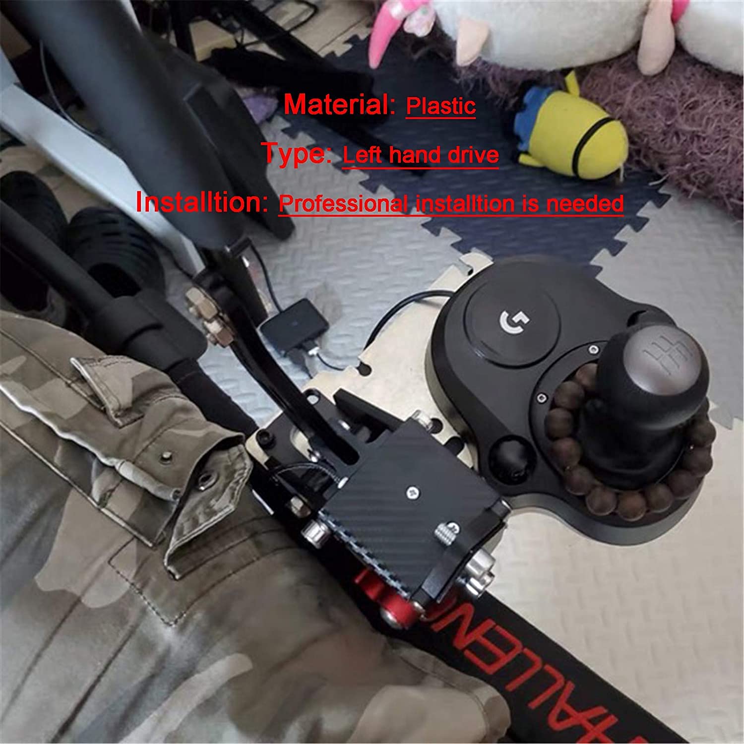 Linzhen Gearshift Shifter Support Mount RHD TH8A Bracket F for Playseat Challenge Chair G25 G27 G29 G920 Accessories (Left Hand Drive)