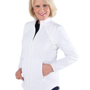 Jofit Apparel Women’s Athletic Clothing Wind Jacket with Removable Sleeves for Golf & Tennis, Size X-Large, White