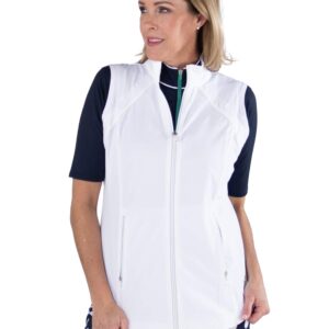 Jofit Apparel Women’s Athletic Clothing Wind Jacket with Removable Sleeves for Golf & Tennis, Size X-Large, White