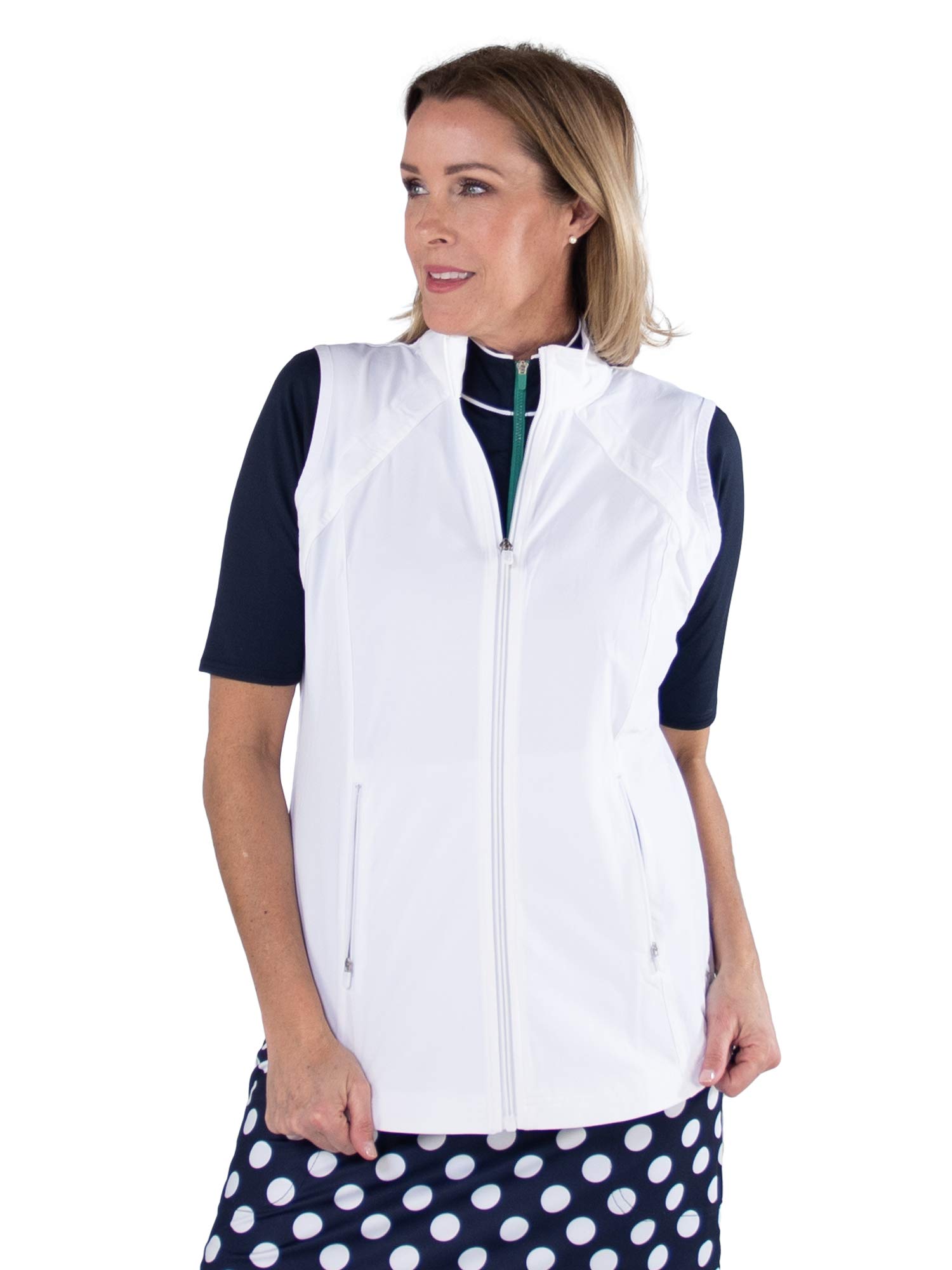 Jofit Apparel Women’s Athletic Clothing Wind Jacket with Removable Sleeves for Golf & Tennis, Size X-Large, White