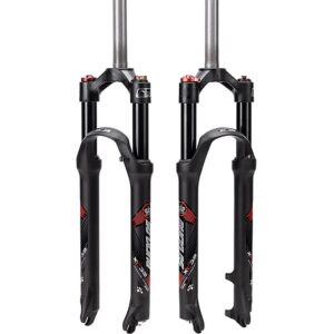 bucklos mountain bicycle suspension forks, 26/27.5/29 inch mtb bike front fork with preload adjustment, 100mm travel 28.6mm threadless steerer