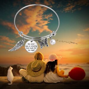 CYTING Sister Memorial Bracelet My Sister Was So Amazing God Made Her My Angel In Memory Of Sister Remembrance Jewelry Loss Of Sister Sympathy Gift (Sister Memorial Bracelet)