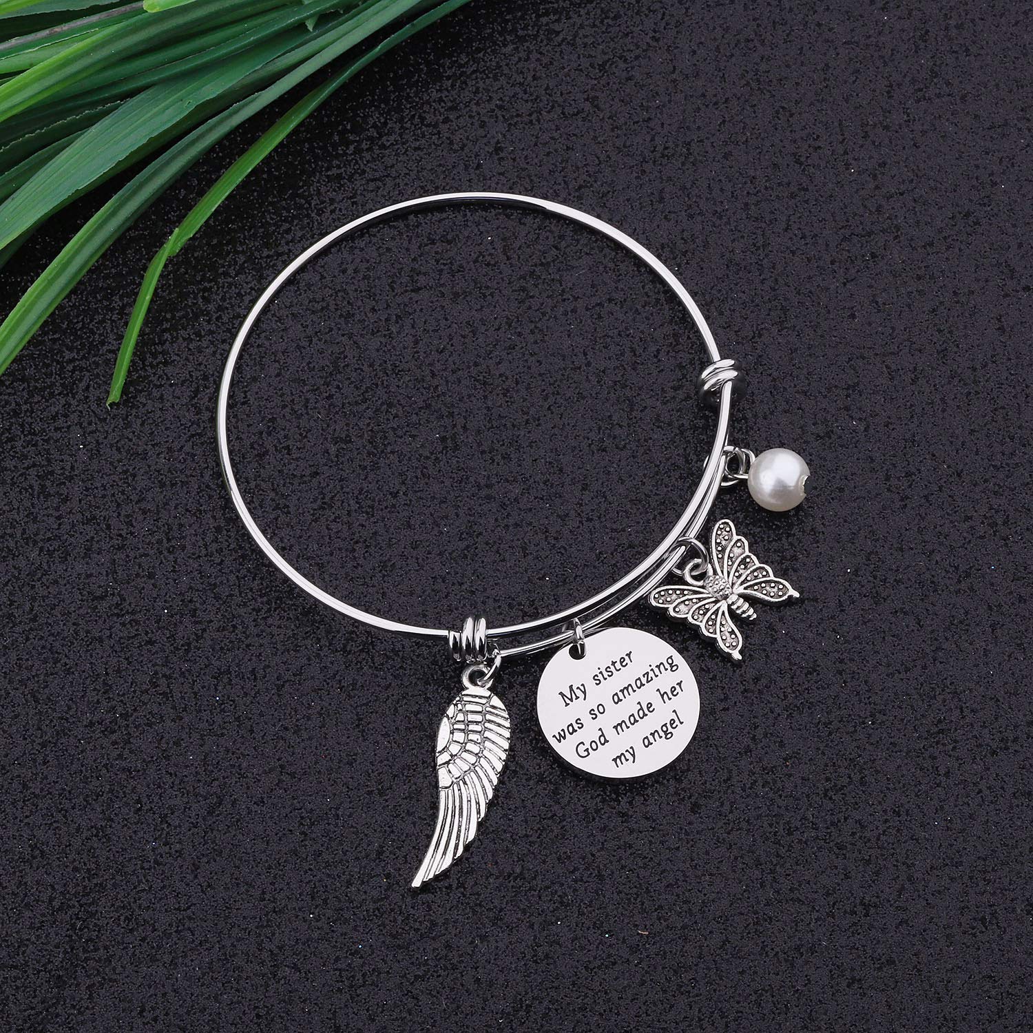 CYTING Sister Memorial Bracelet My Sister Was So Amazing God Made Her My Angel In Memory Of Sister Remembrance Jewelry Loss Of Sister Sympathy Gift (Sister Memorial Bracelet)