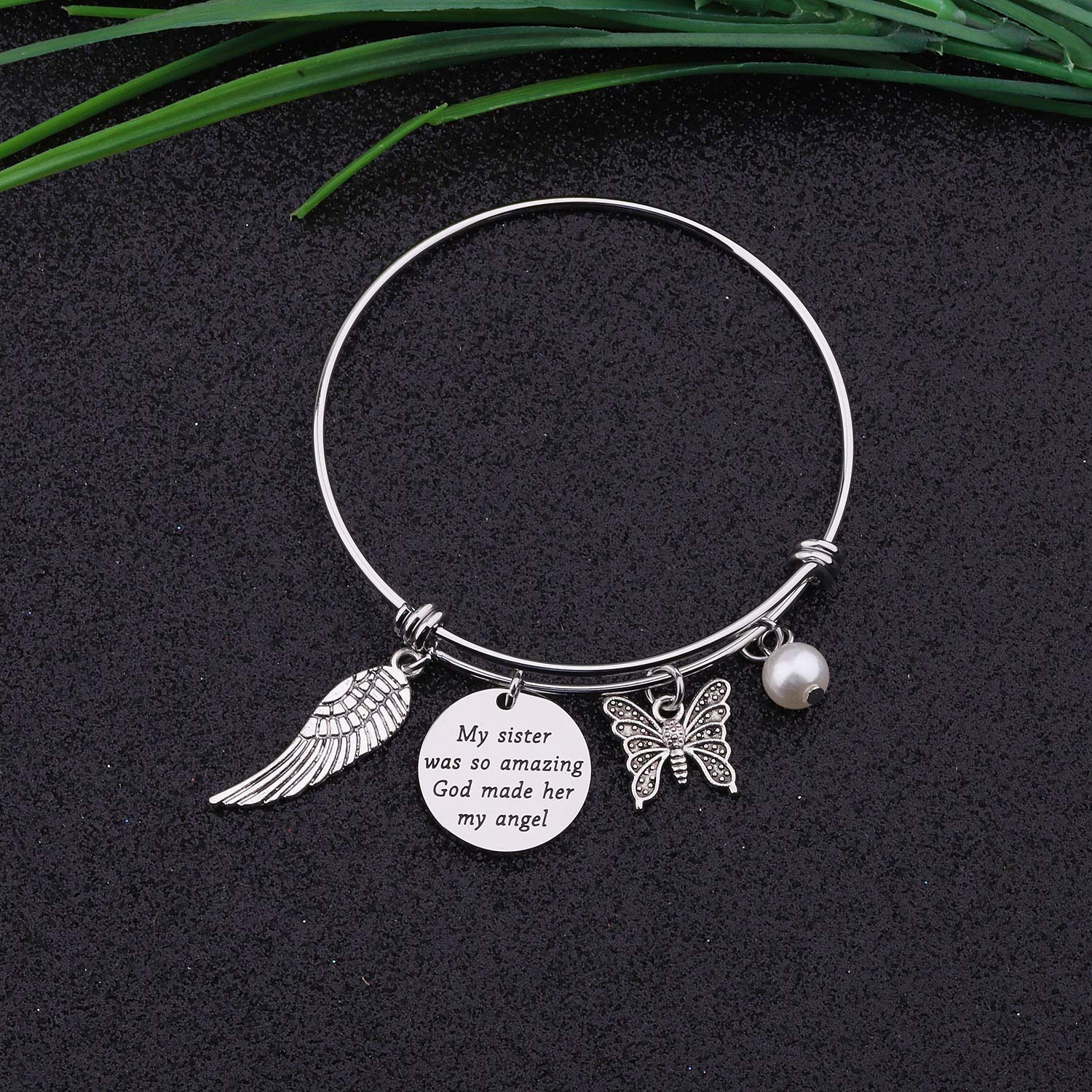 CYTING Sister Memorial Bracelet My Sister Was So Amazing God Made Her My Angel In Memory Of Sister Remembrance Jewelry Loss Of Sister Sympathy Gift (Sister Memorial Bracelet)