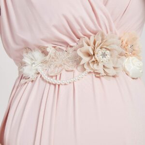 FANFAN Maternity Sash Belt Pregnant Wedding Sash Belt Bridal Sash Belts Y01 (champange)