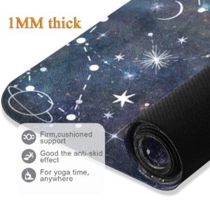 AGONA Planet Star Constellation Galaxy Yoga Mat Thick Non Slip Exercise Mat Portable Folding Fitness Workout Mat for Yoga Pilates Home Floor Exercises Children Playtime