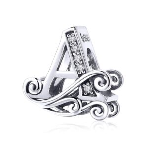 betty&sarah 925 sterling silver letter a charms for pandora bracelets alphabet initial beads jewelry gift for women