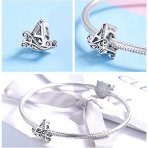 BETTY&SARAH 925 Sterling Silver Letter A Charms for Pandora Bracelets Alphabet Initial Beads Jewelry Gift for Women