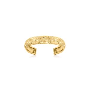 rs pure by ross-simons 14kt yellow gold diamond-cut adjustable toe ring