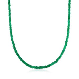 ross-simons 75.00 ct. t.w. emerald bead necklace with 14kt yellow gold magnetic clasp. 20 inches