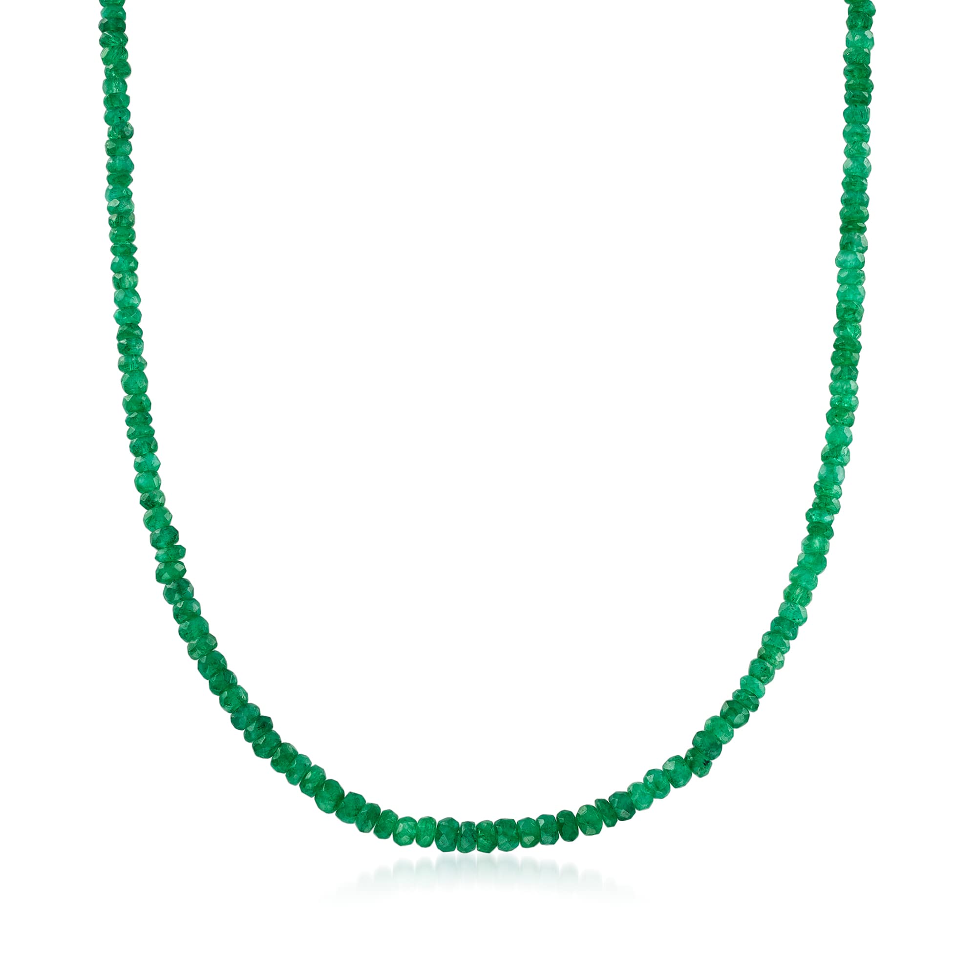 Ross-Simons 75.00 ct. t.w. Emerald Bead Necklace With 14kt Yellow Gold Magnetic Clasp. 20 inches