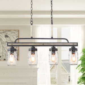 lnc kitchen island light fixtures, 4-light farmhouse chandelier light fixture, 30" mason jar chandelier for dining room