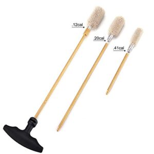 BOOSTEADY Shotgun Cleaning Kit and Case - Universal Cleaning Kit Brass Rods Black Compact Travel Case Bronze Metal Brushes Heads and Cotton Mop for 12, 20 and .410 Gauge Shotguns