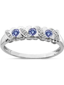 sterling silver rhodium tanzanite & diam. ring - jewelry by sweet pea