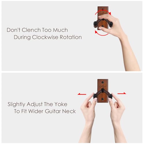 SNIGJAT Guitar Wall Mount 2 Pack, Guitar Wall Hanger, Guitar Hanger Wall Hook Holder Stand with Screws, Hardwood Guitar Wall Mount Hanger for Acoustic Guitar, Electric Guitar, Banjo, Bass, Mandolin