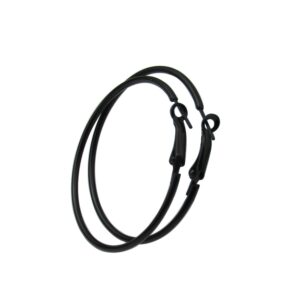 6 Pairs Big Black Hoop Earrings Set Stainless Steel Hoop Earrings for Women Sensitive Ears