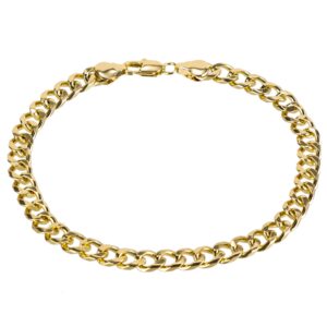 kelistom gold cuban link anklet bracelet for women men, 7mm wide 14k gold / 18k gold/white gold plated diamond cut curb chain ankle bracelets for women men 9 10 11 inches