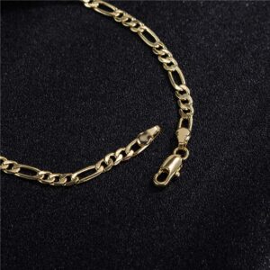 kelistom Gold Anklet Bracelets for Women Men 14K White Gold Plated Cuban Link Herringbone Paperclip Figaro Chain Ankle Bracelets for Women