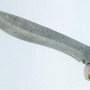 Lexon Handmade Damascus Steel Hunting Knife with Real Leather Sheath