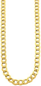 10k yellow gold hollow cuban link chain/necklace 2.5mm, 16" to 24" (20)