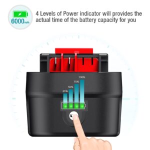 ORHFS 2 Packs 6000mAh HPB18 Battery for Black and Decker 18V Battery HPB18-OPE FSB18 Cordless Power Tools 244760-00 A1718 FS18FL FSB18 Firestorm