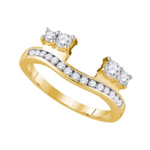 dazzlingrock collection 0.5 carat (cttw) round diamond ring enhancer solitaire enhancer 1/2 ctw, 14k yellow gold, size 4