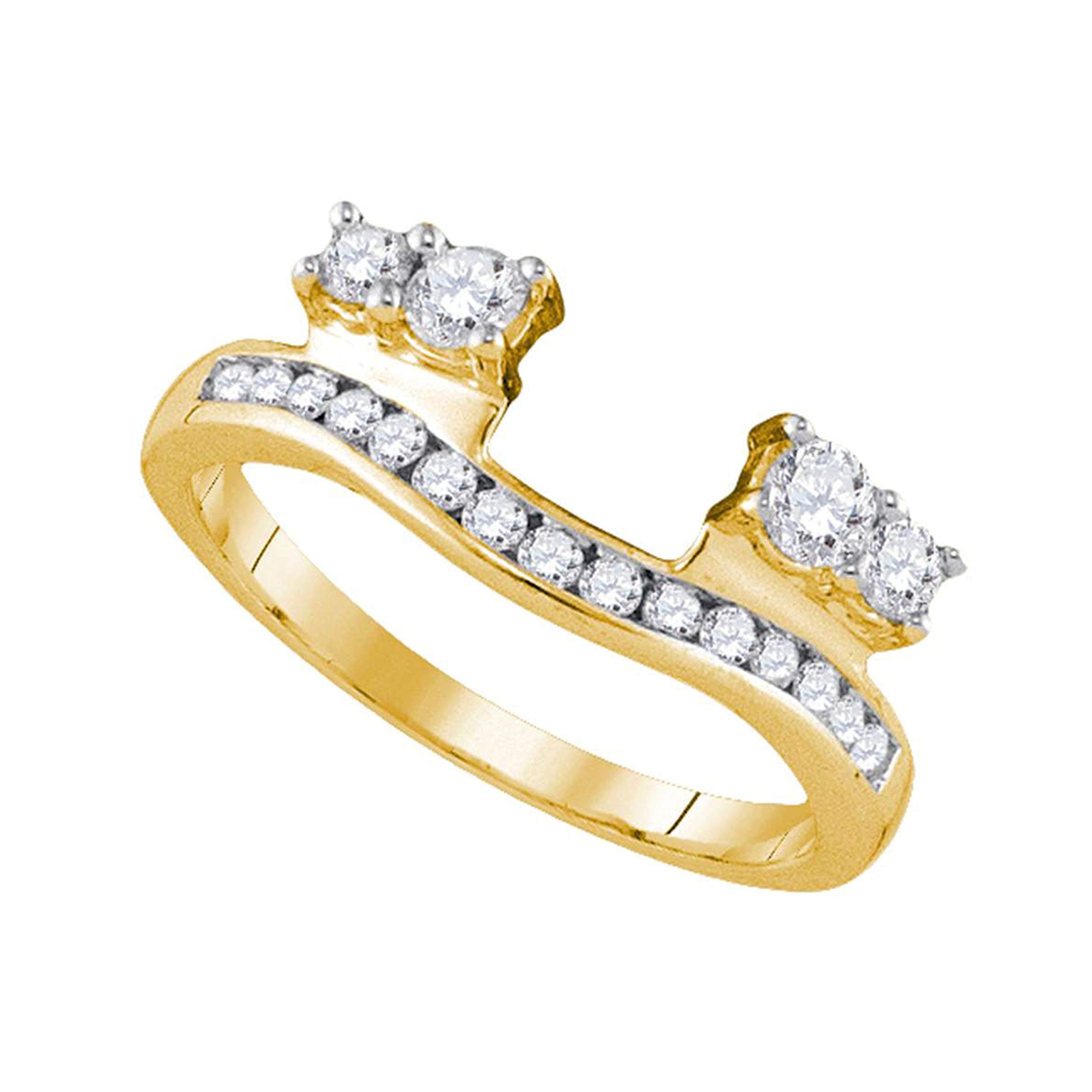 Dazzlingrock Collection 0.5 Carat (Cttw) Round Diamond Ring Enhancer Solitaire Enhancer 1/2 Ctw, 14k Yellow Gold, Size 4