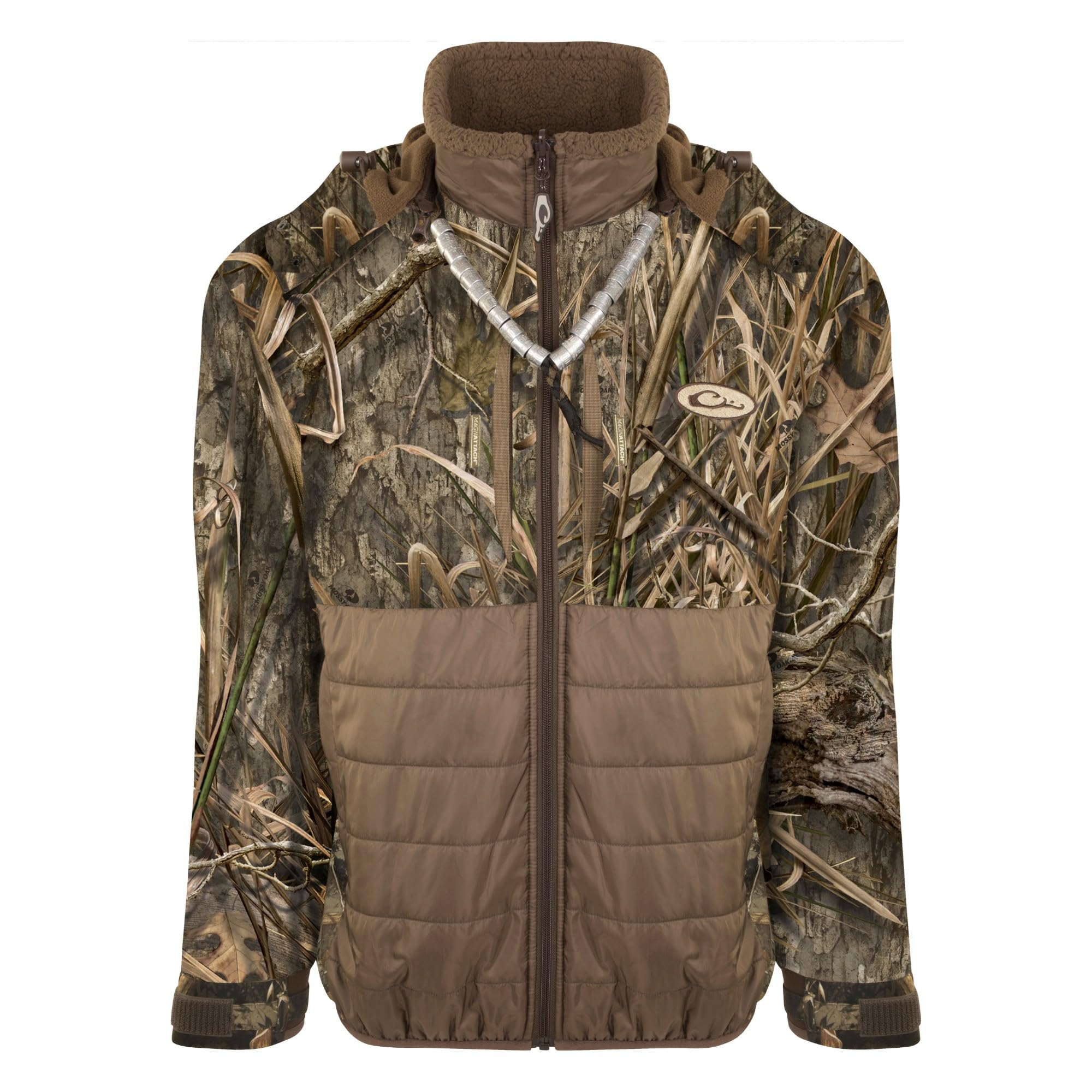 Drake Waterfowl LST Guardian Flex™ Double Down Eqwader™ Full Zip with Hood Mossy Oak Shadow Grass Habitat Xlarge