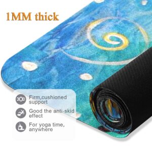 Baofu Galaxy Dragonfly Non Slip Yoga Mat Exercise Fitness Eco Friendly Hot Mat Long TPE Foldable Natural Non-Toxic Pilates Mat with Carrying Bag 71"x26"