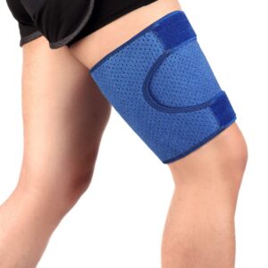 ymiko thigh support, thigh brace hamstring wrap, compression sleeve with anti-slip strip for men and women prevent leg sprains, strains, tendonitis injury, surgery recovery