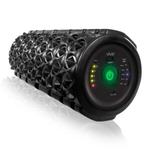 vive vibrating foam roller - high density five speed massager - for exercise, physical therapy, trigger point and muscle recovery - firm, deep tissue vibration for back pain relief and stretching