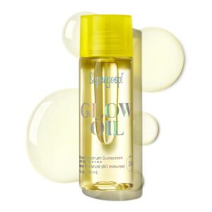 supergoop! glow oil, 1.0 fl oz - spf 50 pa++++ hydrating, nourishing vitamin e body oil + broad spectrum sunscreen protection - with marigold, meadowfoam & grape seed extracts