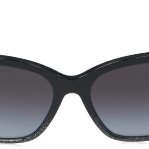 Ralph by Ralph Lauren Women's RA5267 Butterfly Sunglasses, Shiny Gradient Black Glitter/Grey Gradient, 56 mm