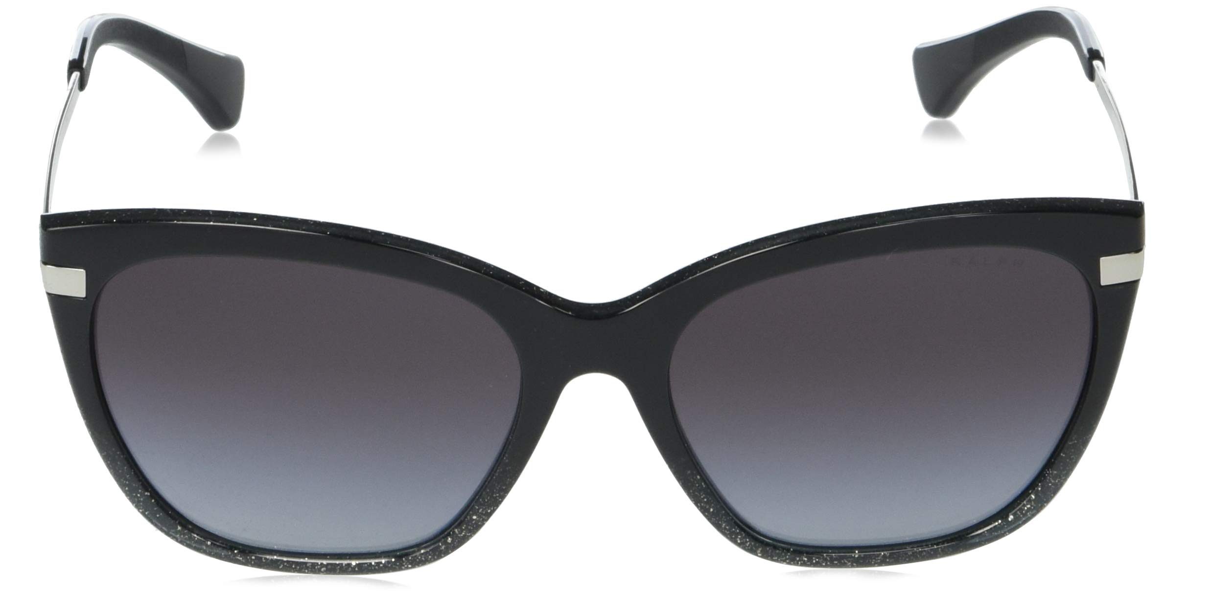 Ralph by Ralph Lauren Women's RA5267 Butterfly Sunglasses, Shiny Gradient Black Glitter/Grey Gradient, 56 mm