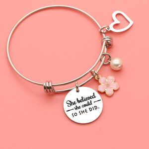 Maxforever Inspirational Quote Bracelet Gifts Women Jewelry Charm Pendant Bangle Gift for Daughter, Niece, Sister, Best Friends