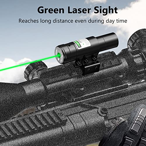 MidTen 4-16x50 AO Tactical Rifle Scope Dual Illuminated Optics & Illuminated Reflex Sight 4 Holographic Reticle Red/Green Dot Sight & Laser Sight